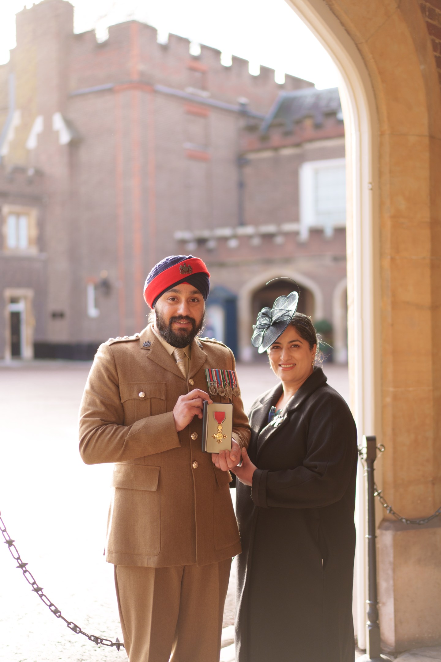 OBE Investiture at St James’ Palace for Commemoration Leader, Capt. Jay ...